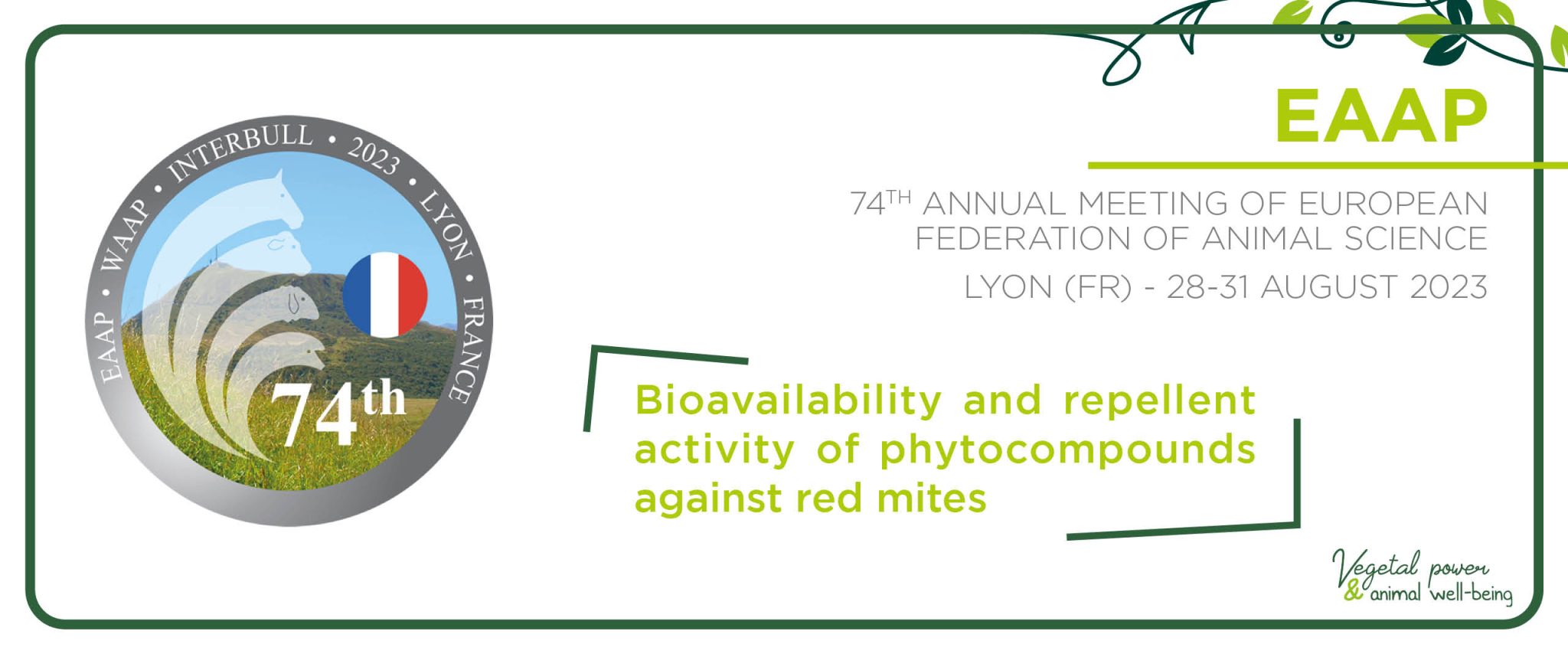 #Event – EAAP- Annual meeting - Phytosynthese